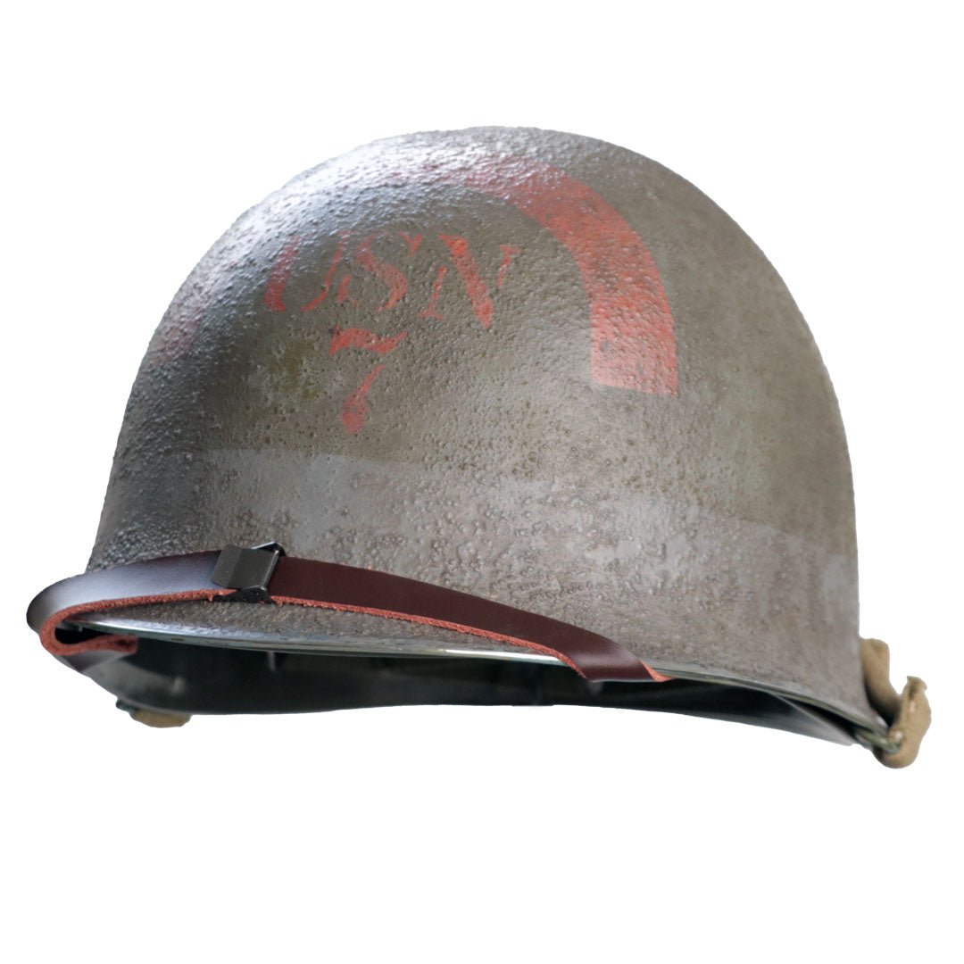 US M1 WW2 Helmet - Battle Battered - 7th Naval Beach Battalion – Mon ...